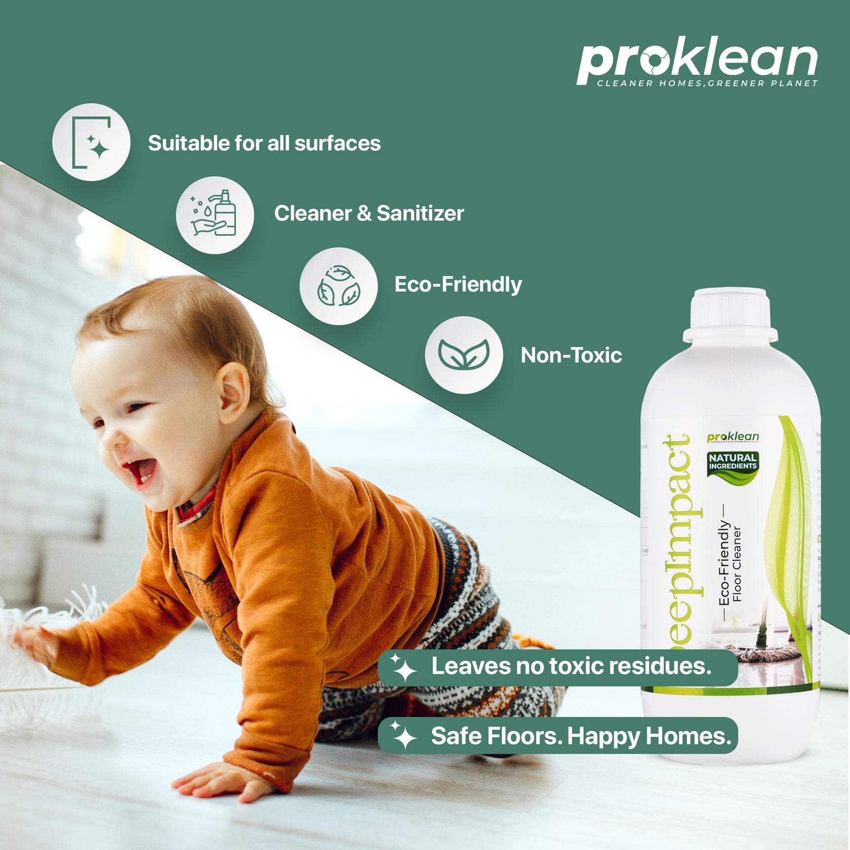 Deepimpact- Eco-Friendly Floor Cleaner and Sanitiser (1000 Ml, Pack of ...