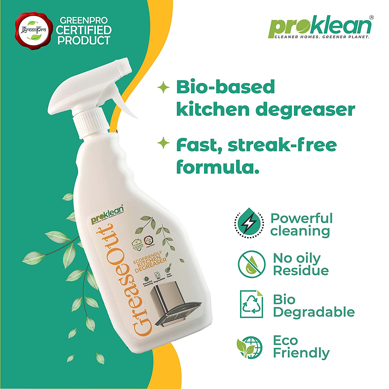 GreaseOut - Ecofriendly Kitchen Degreaser (500 Ml Pack of 2) — Proklean ...